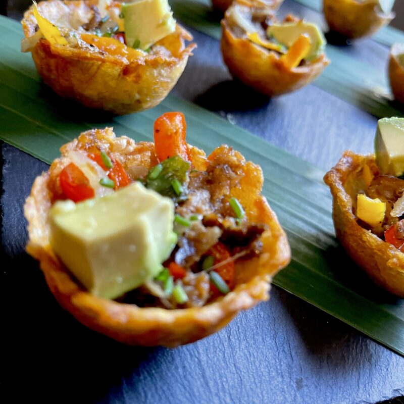 Stuffed plantain cups - Dominica Gourmet