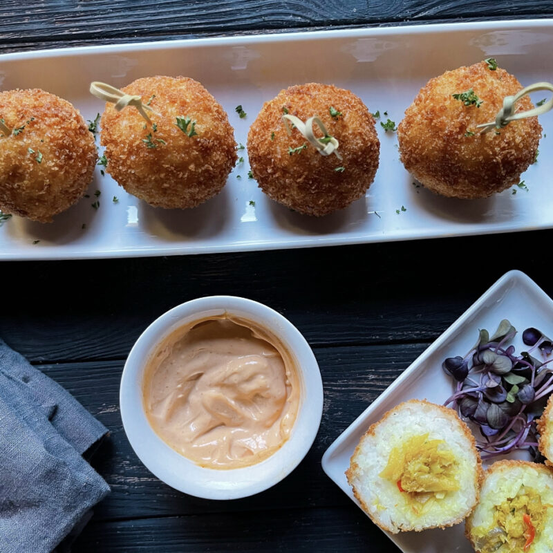 Rice balls stuffed with saltfish - Dominica Gourmet