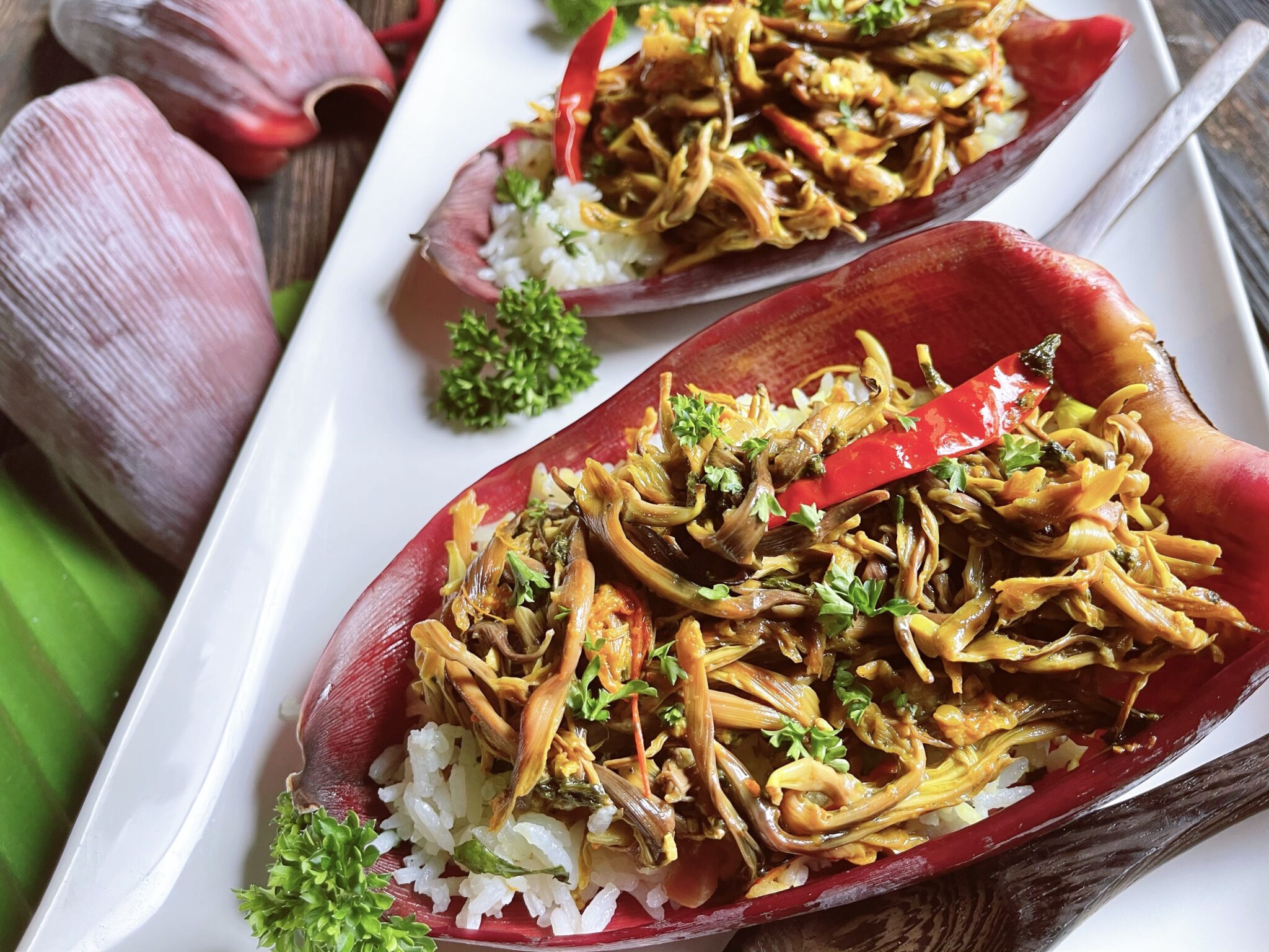 Mashed breadfruit and jerked rack of lamb - Dominica Gourmet