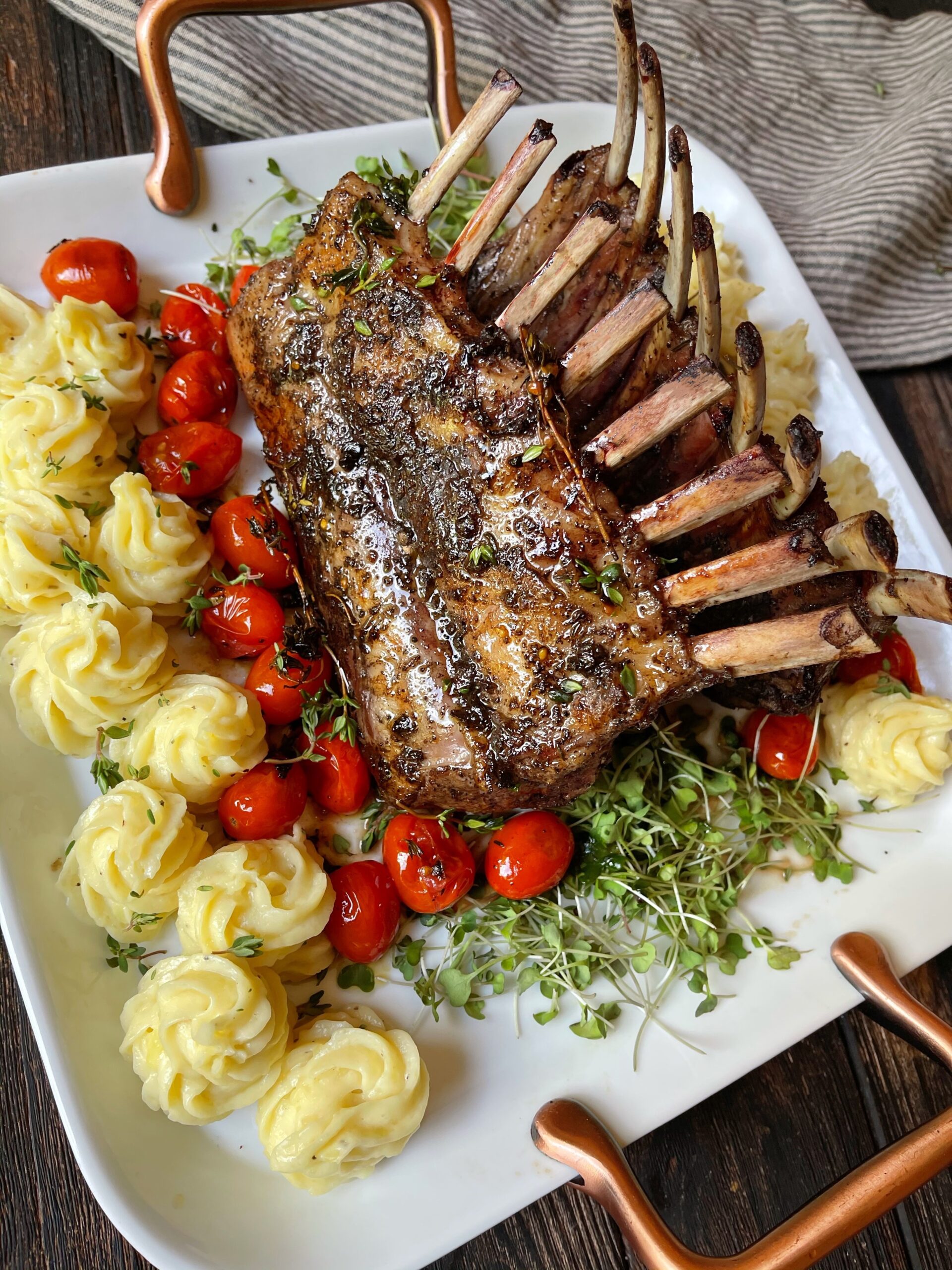 Mashed breadfruit and jerked rack of lamb - Dominica Gourmet